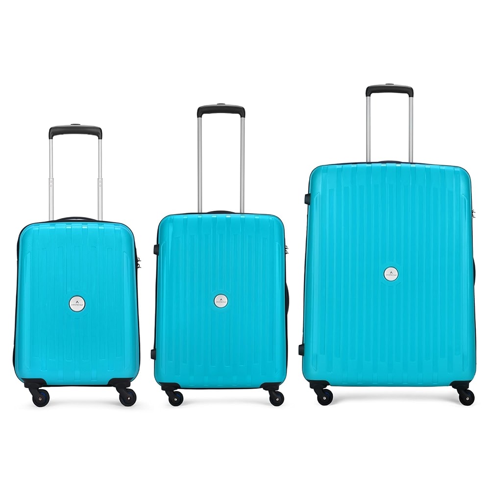 Aristocrat Polypropylene Armstrong 3 Pc Set 4 Spinner Wheels Trolley ...