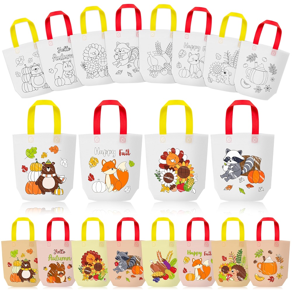 Fall Coloring Goodie Bags for Kids - 24Pcs Autumn Bulk Color Your Own ...