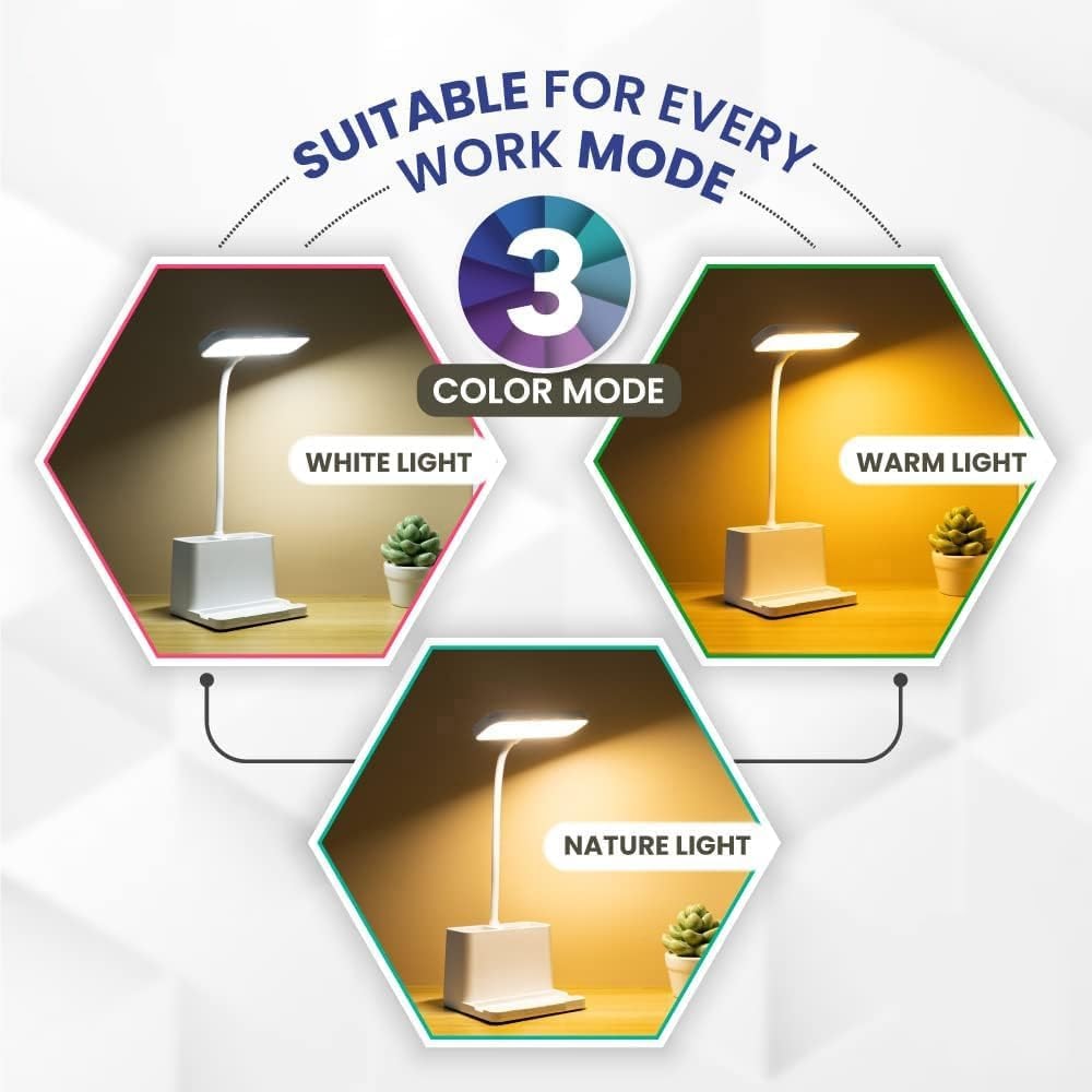 Gesto LED Study Lamp Rechargeable- Touch Control Table Lamp for ...