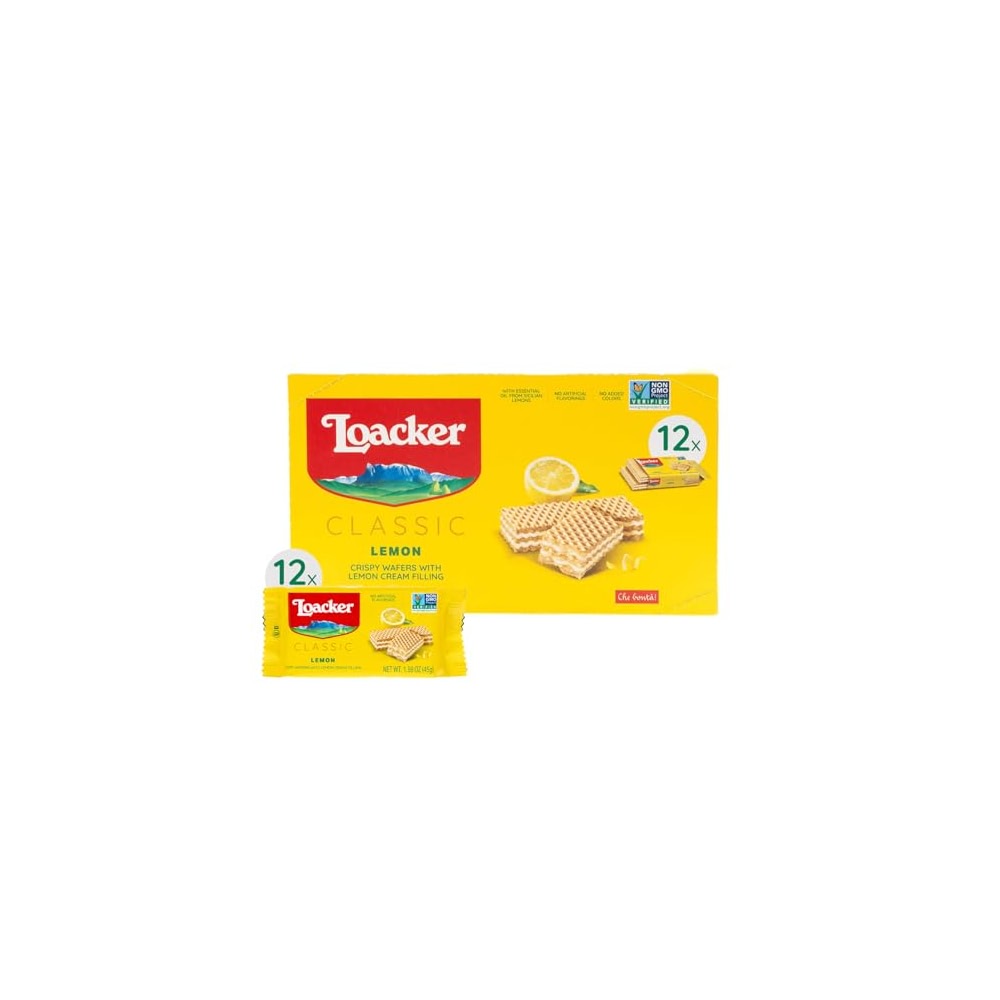 Loacker Classic Lemon Wafers - Premium Crispy Wafer Cookies with Lemon ...