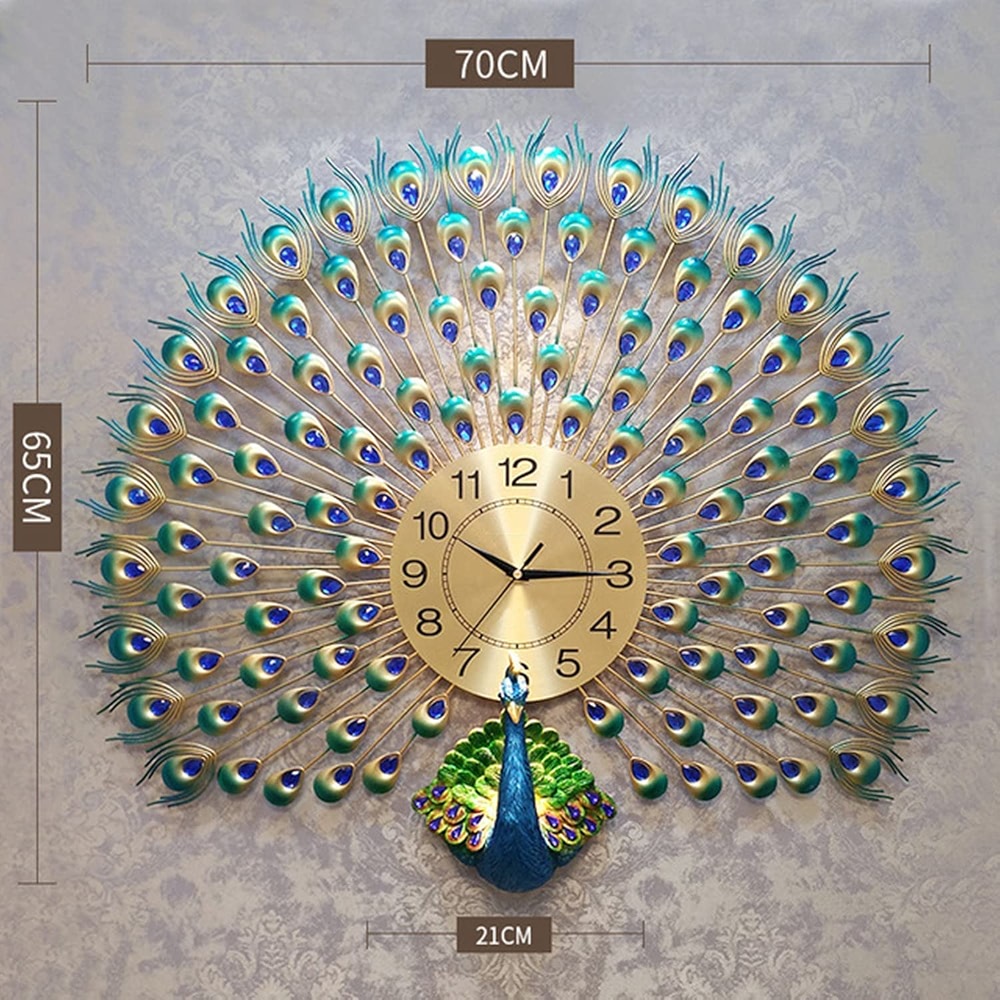 Luxury Peacock Analog Wall Clock Fancy Modern Art Decor|Decorative Wall ...
