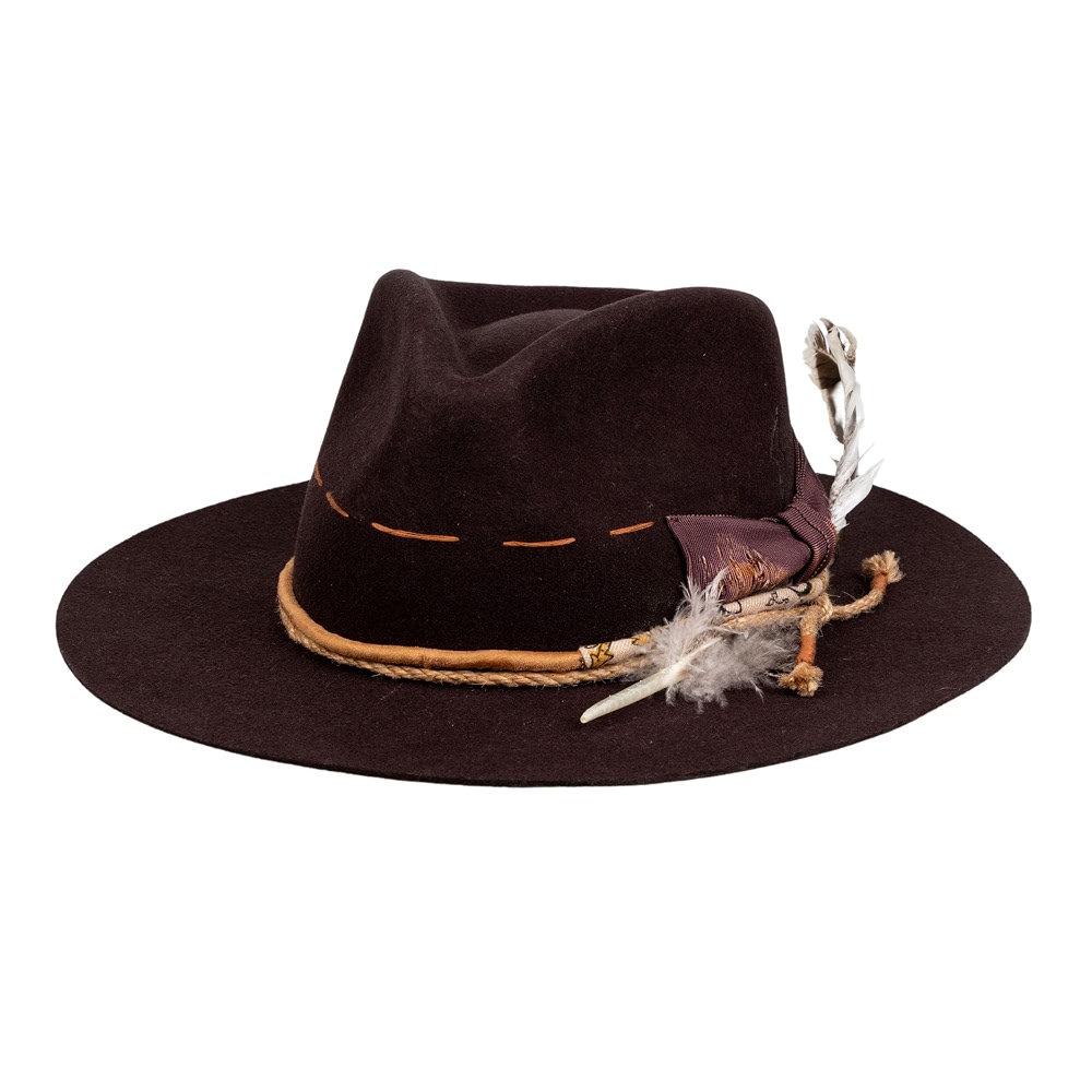 RUEDIGER Vintage Wide Brim Fedora Hats 100% Wool Stiff Felt Hat Rancher ...