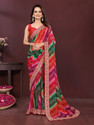 sareya veela Printed Bandhani - Lowest Ever at ₹1,098 | Price History