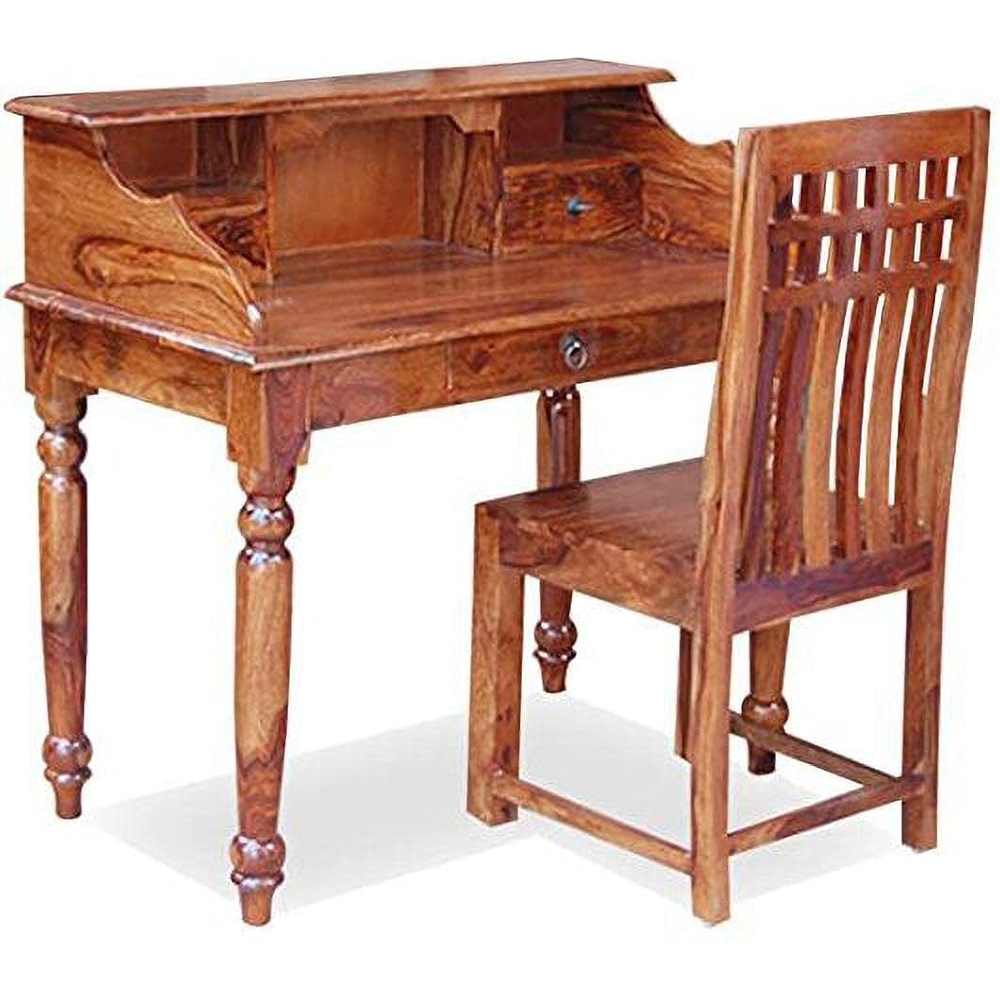 Classic Sheesham Wood With Honey Oak Glossy Finished Triple Drawer ...